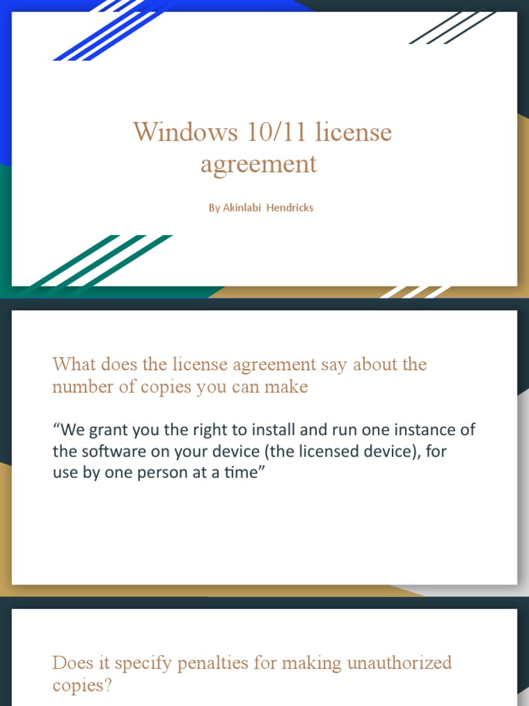 Windows 10 - 11 License Agreement | PDF