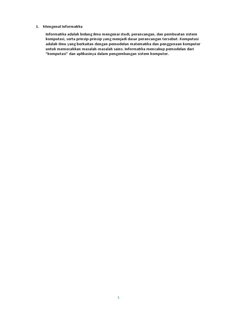 Mengenal Informatika | PDF