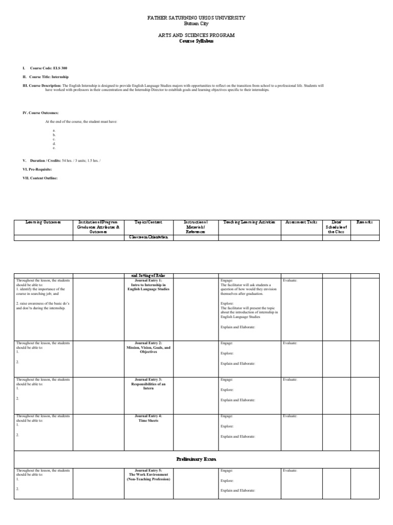 ELS 300 - Internship | Download Free PDF | Internship | Job Hunting