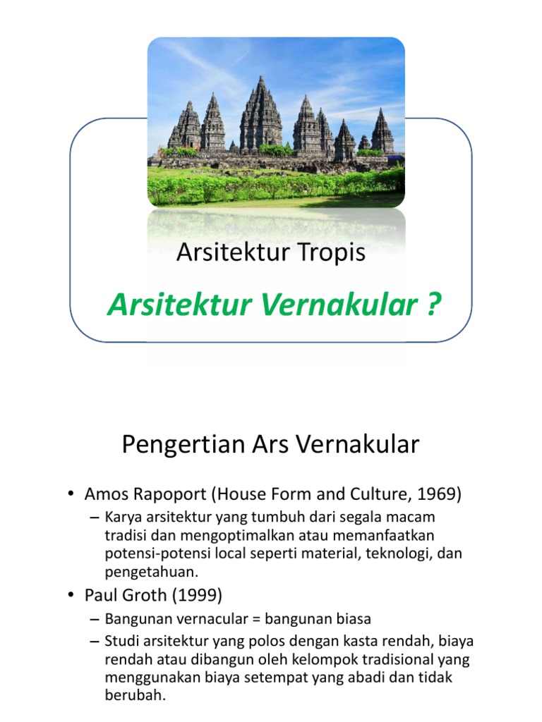 Artrop-06 Korelasi Arsitektur Vernakular | PDF