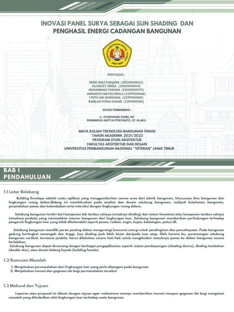 Inovasi Panel Surya Sebagai Sun Shading Dan Penghasil Energi Cadangan ...