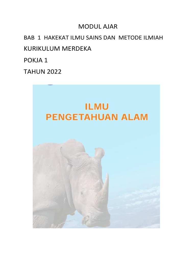 Modul Ajar Hakikat Ilmu Sains Dan Metode Ilmiah | PDF