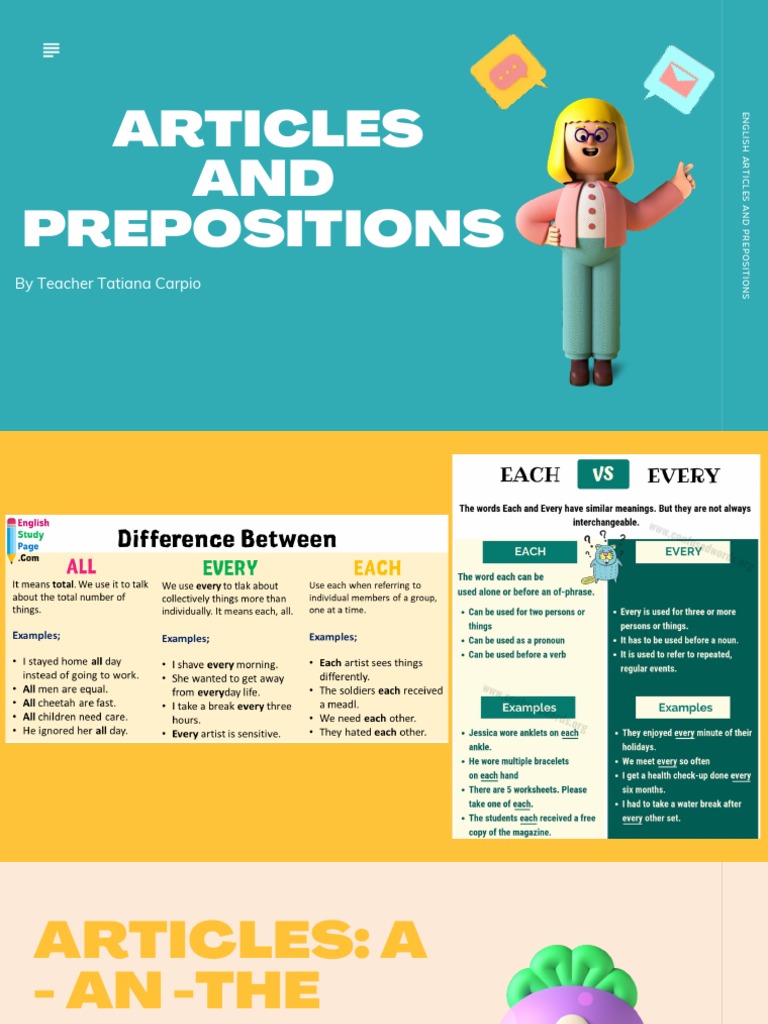Articles, Prepositions and Conjuntions | PDF | Preposition And ...