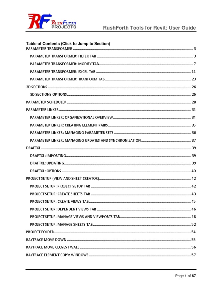 Rushforth Tools For Revit User Guide | PDF | Microsoft Excel | Autodesk ...