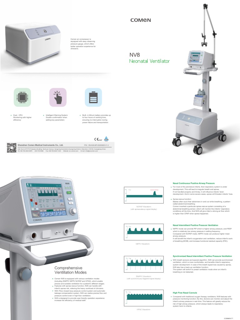Neonatal Ventilator EN NV8 V1.3 | PDF | Respiration | Clinical Medicine