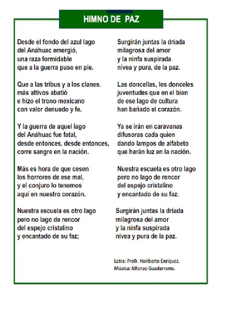 Letra Completa Del Himno Nacional Mexicano | PDF