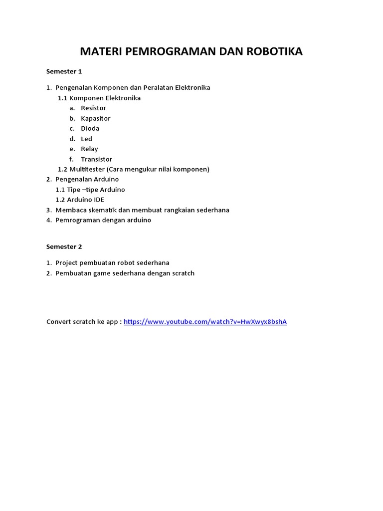 Materi Pemrograman Dan Robotika | PDF