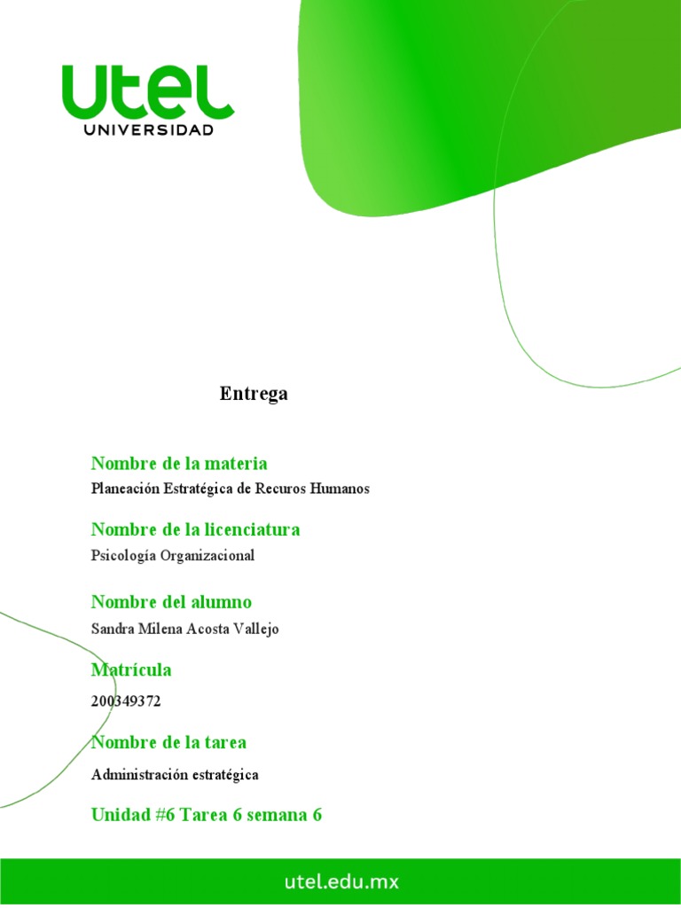 TAREA 6 Modelos de Planificación de Recursos Humanos SEM 6 | PDF | Planificación | Gestión de ...