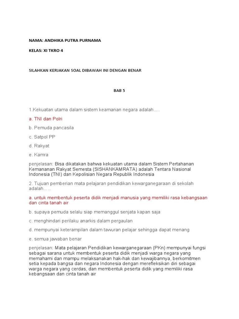 Andhika TKR 4 Bab 5 | PDF | Politik