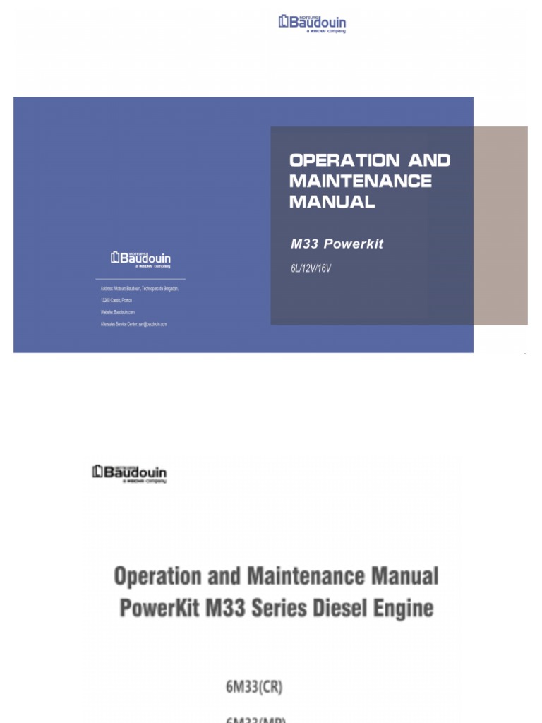 Operation and Maintenance Manual For PowerKit M33 Series Diesel Engine | PDF | Manufactured ...