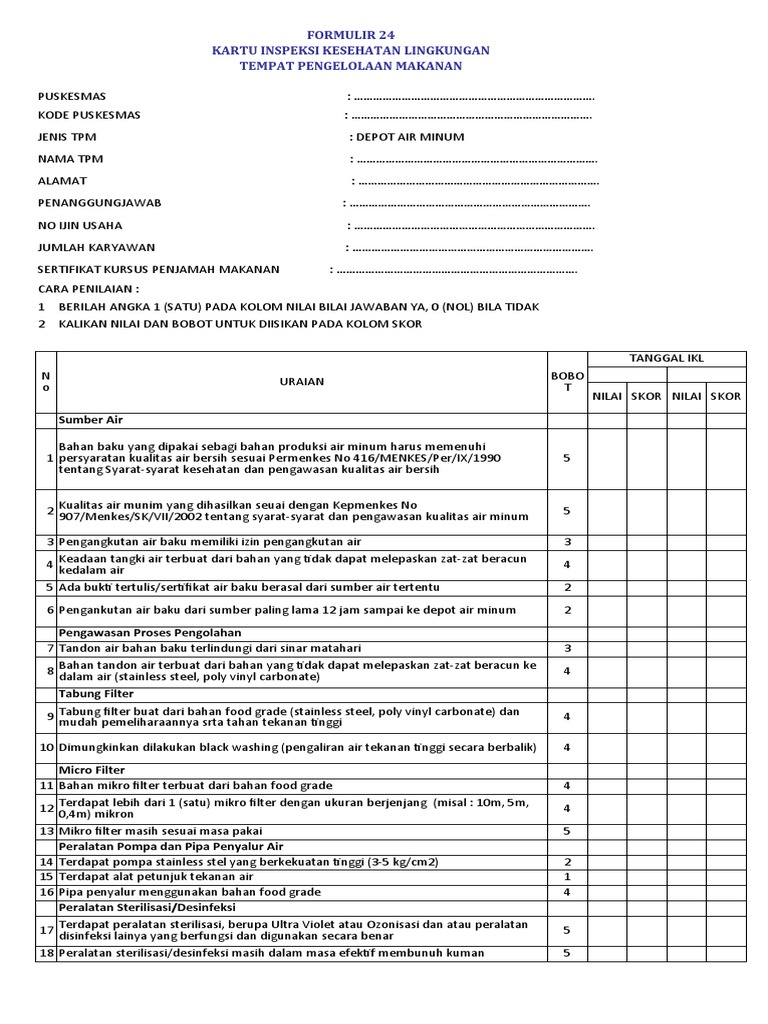 FORMULIR IKL TPM | PDF
