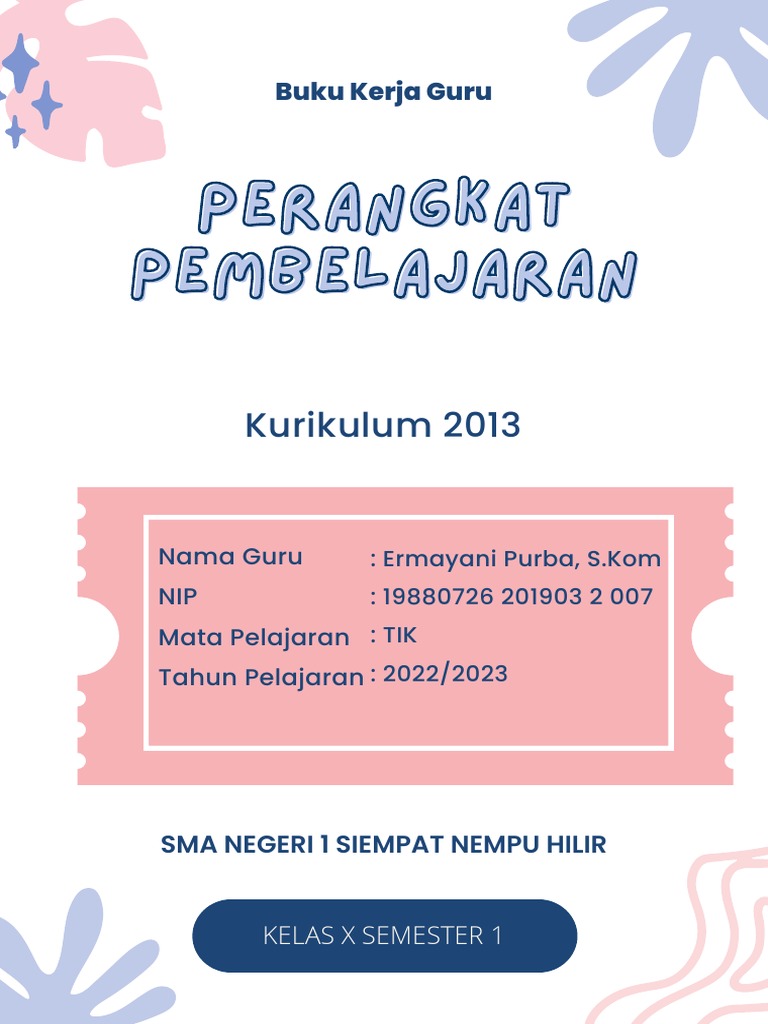 Buku Kerja Guru TIK Kelas X 2022/2023 | PDF | Karier & Perkembangan
