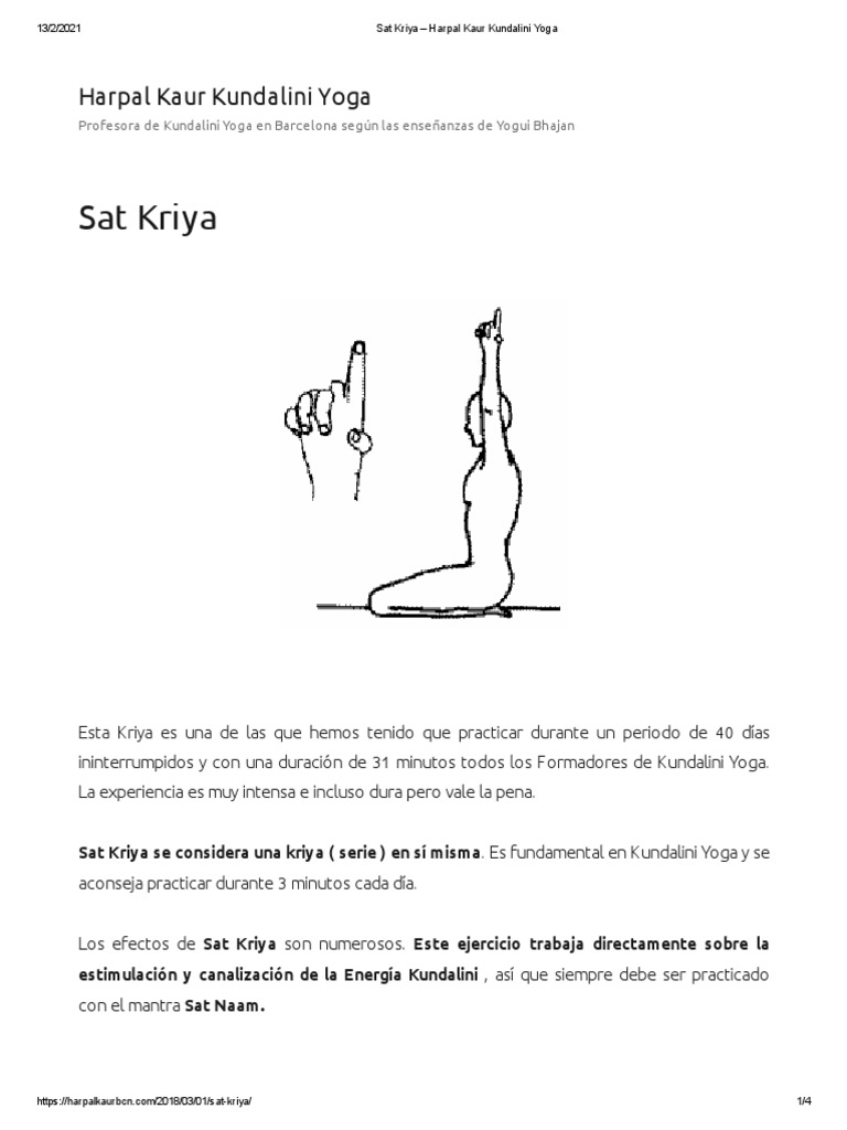 Beneficios de Sat Kriya en Kundalini Yoga | PDF | Yoga | Kundalini Yoga