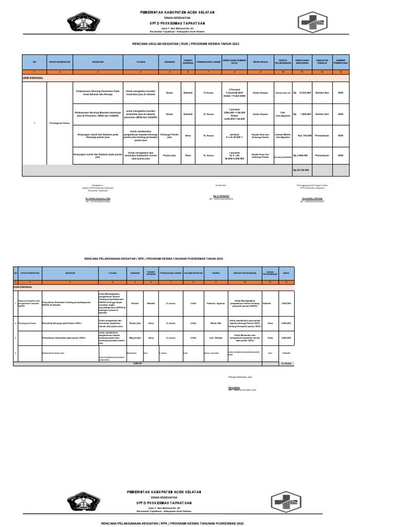RPK Tahunan Keswa 2022 | PDF