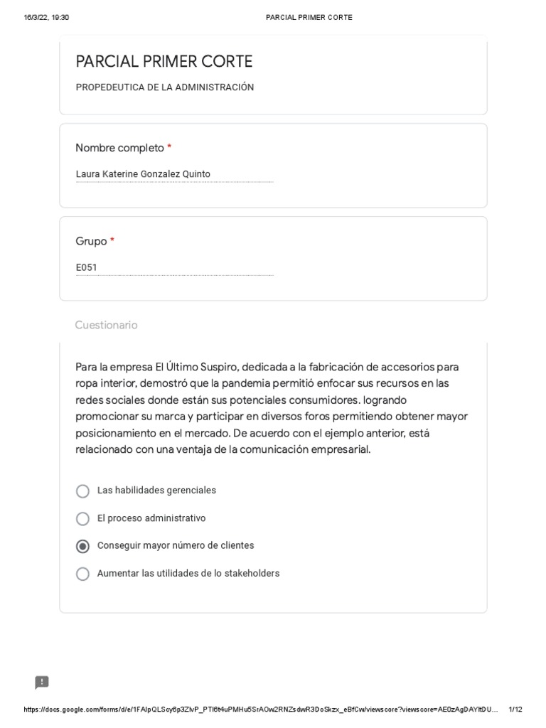 Parcial Primer Corte | PDF | Contabilidad | Inversiones