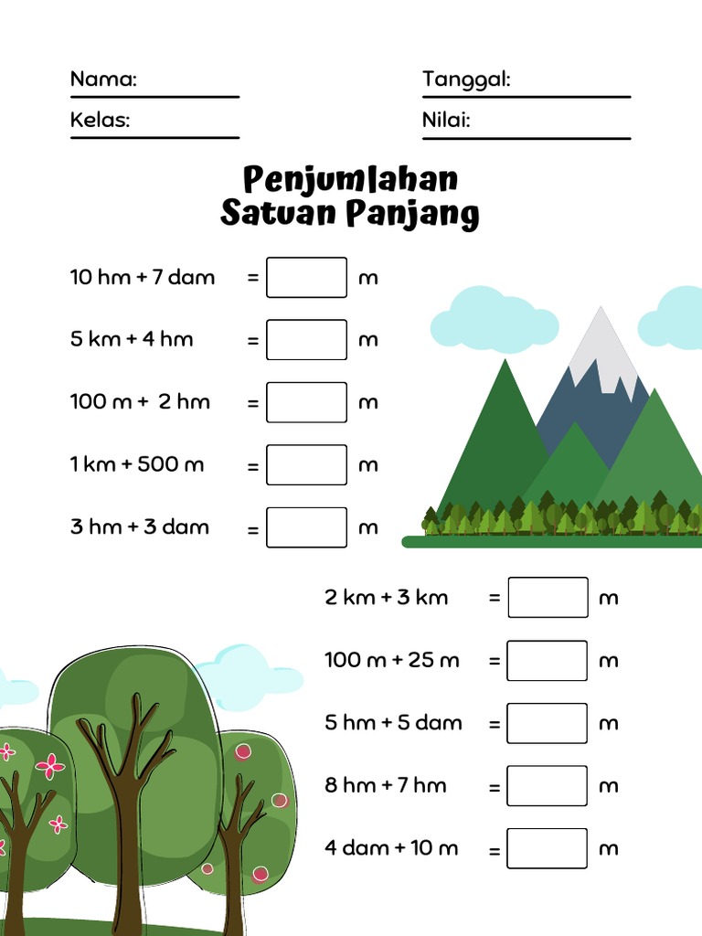 Penjumlahan dan Pengurangan Satuan Panjang | PDF