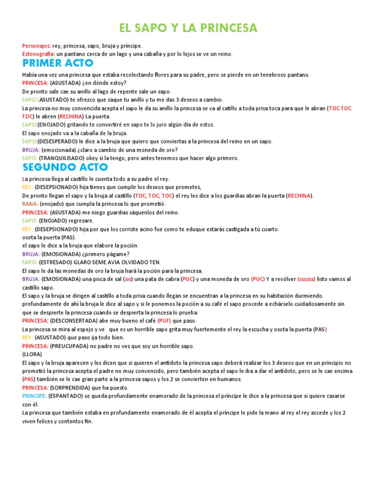 El Sapo y La Prinsesa | PDF