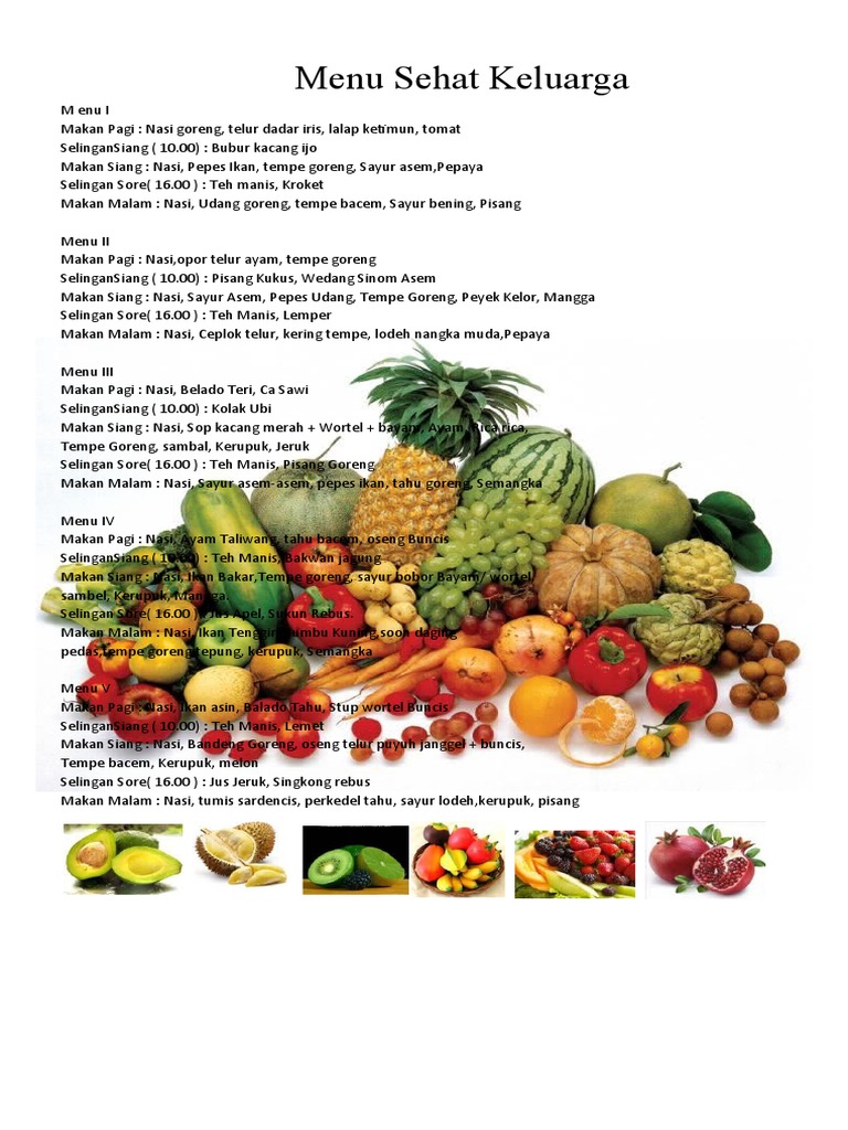 Menu Sehat Keluarga | PDF