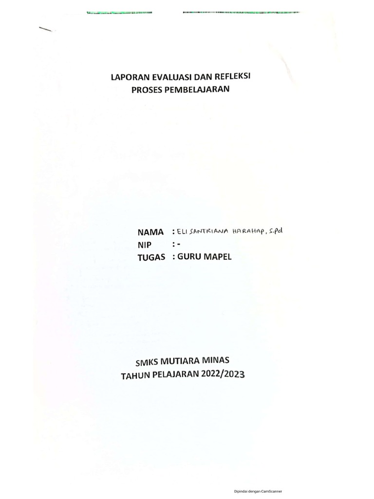 Laporan Evalusi Dan Refleksi Proses Pembelajaran | PDF