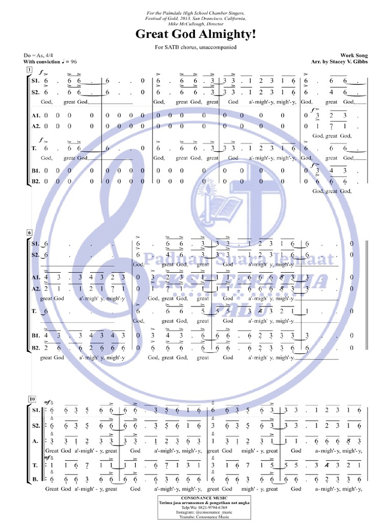 Great God Almighty (Stacey Gibbs) Not Angka | PDF