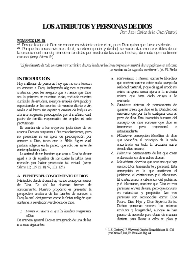 Los Atributos y Personas de Dios | PDF | Dios | espíritu Santo