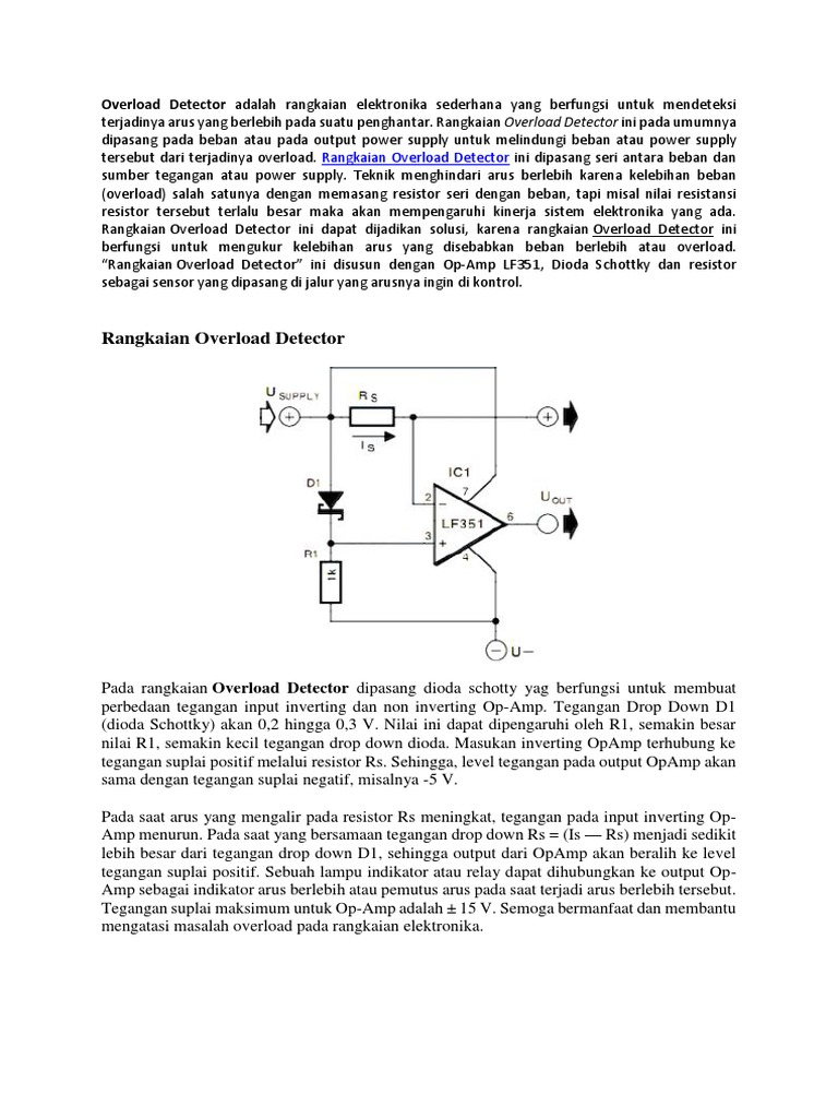 Rangkaian Overload Detector untuk Mengendalikan Arus Berlebih | PDF