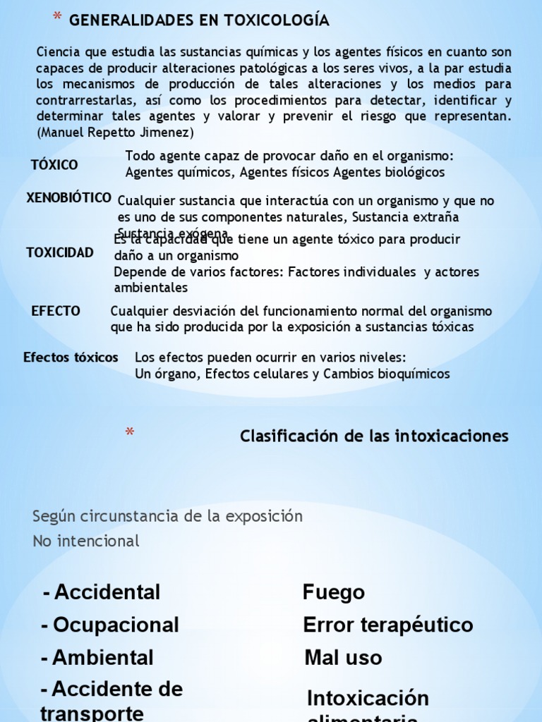 Generalidades en Toxicología | PDF | Toxicología | Toxicidad