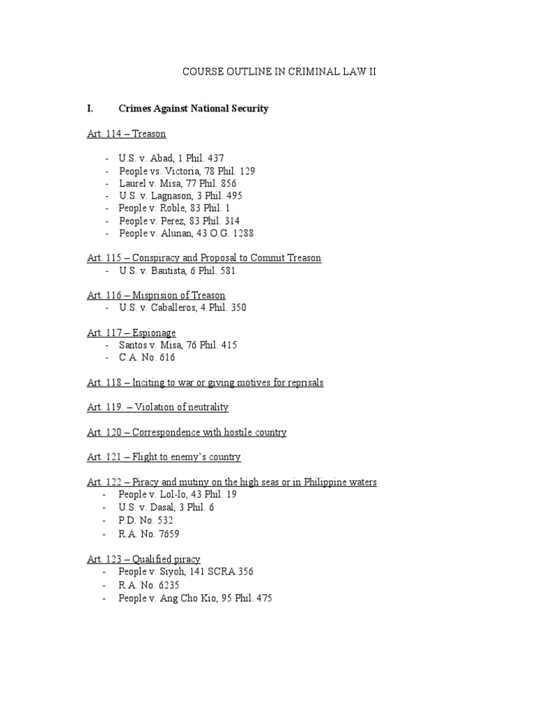 Criminal Law II Syllabus | PDF | Forgery | Perjury