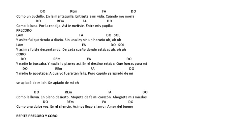 Acordes Amor Del Bueno Reyli | PDF