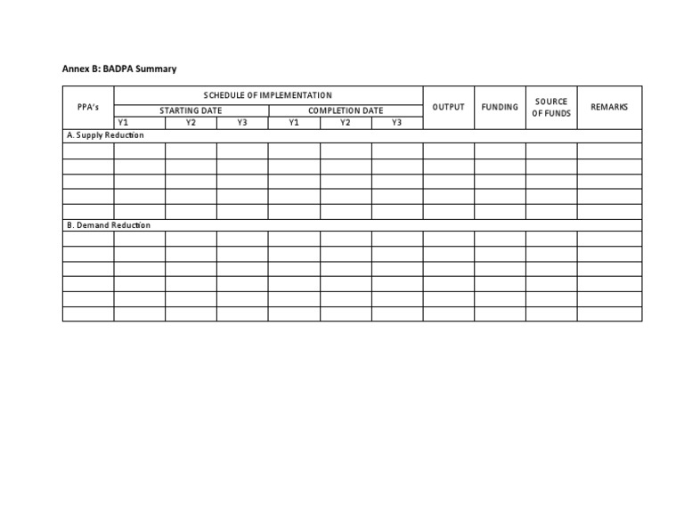BADPA Summary and Implementation Schedule | PDF