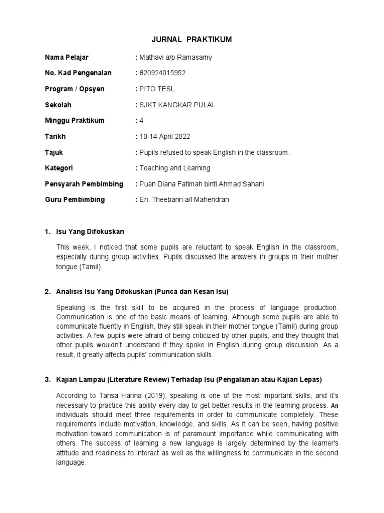 Jurnal Minggu 4 | PDF | Linguistics | Cognitive Science