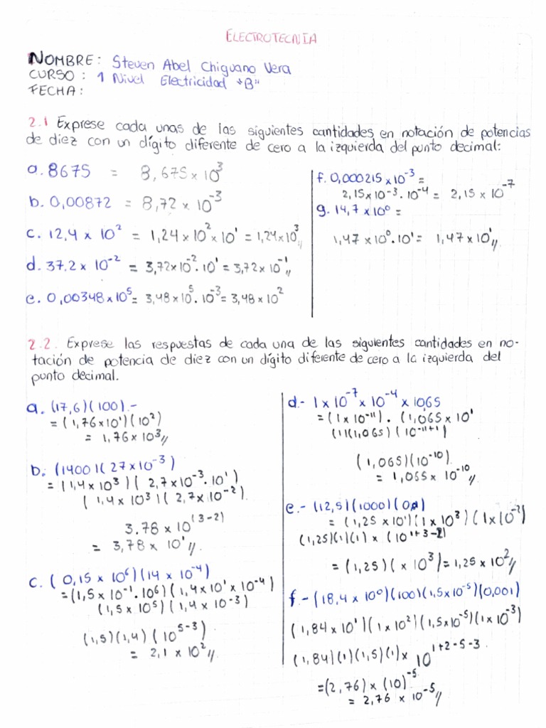 Tarea 1 (Notacion Cientifica) | PDF | Notación Matemática | Notación