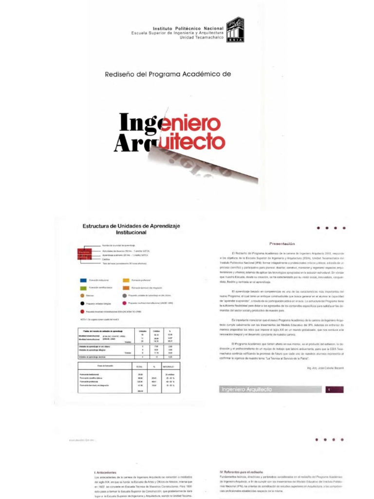 Programa Academico Ingeniero Arquitecto | PDF