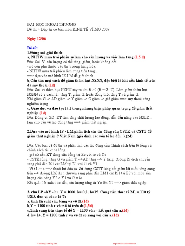 (KTVM) - Kinh-Te-Vi-Mo - De-Thi-Kinh-Te-Vi-Mo-4 - (Cuuduongthancong - Com) | PDF