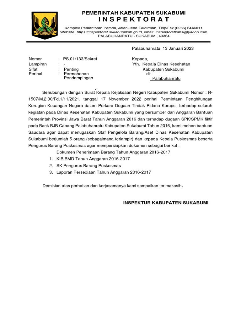 Surat Permohonan Pendampingan | PDF