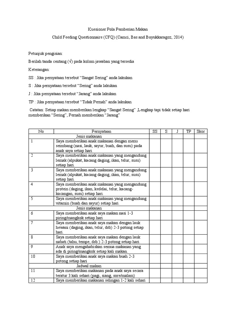 Kuesioner Proposal | PDF