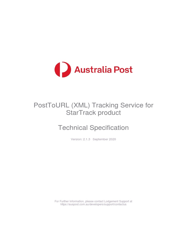 StarTrack PostToURL Tracking Service For StarTrack Product v2 - 1 - 3 ...