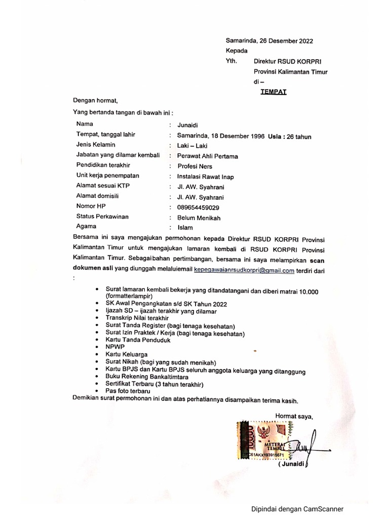 Kontrak Tahun 2023 Junaidi | PDF