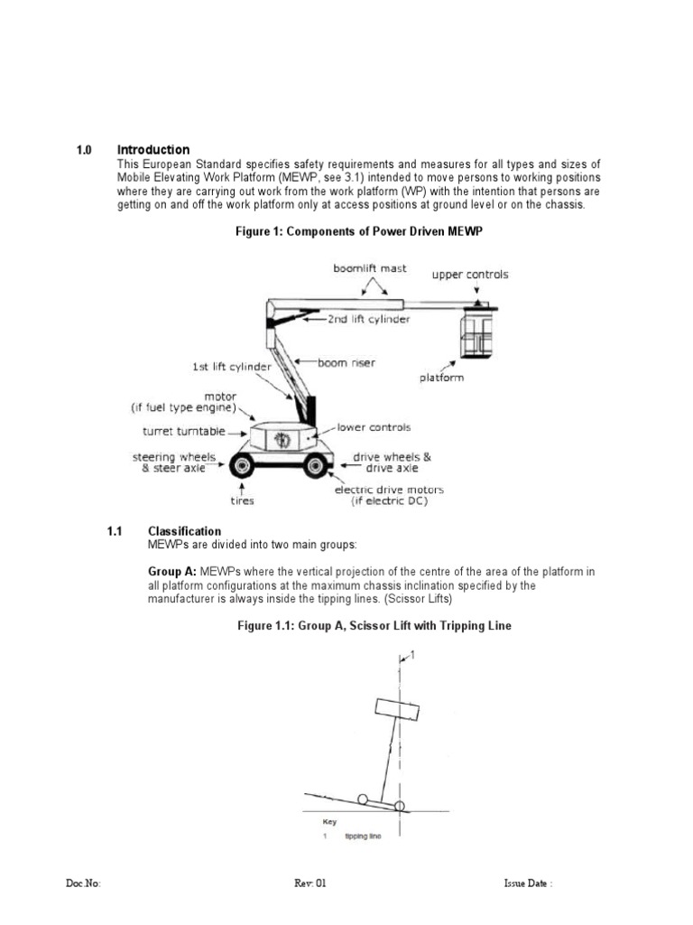 MEWP Safety Standards and Testing Procedures | PDF | Equipment | Vehicles