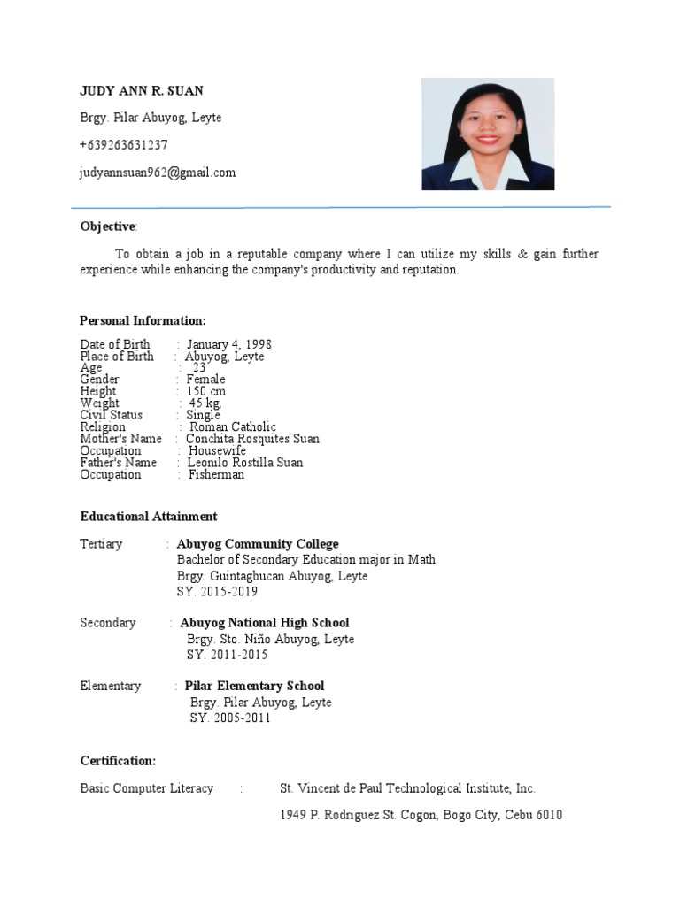 Resume Judy | PDF