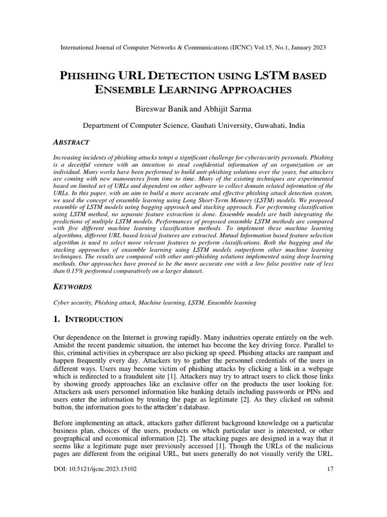 Phishing URL Detection Using LSTM Based Ensemble Learning Approaches ...