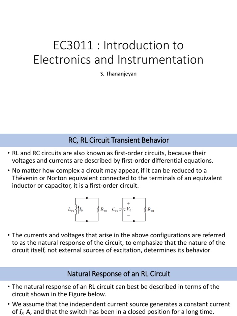Notes RC Circuit Transcient Behavior | PDF | Electrical Network ...