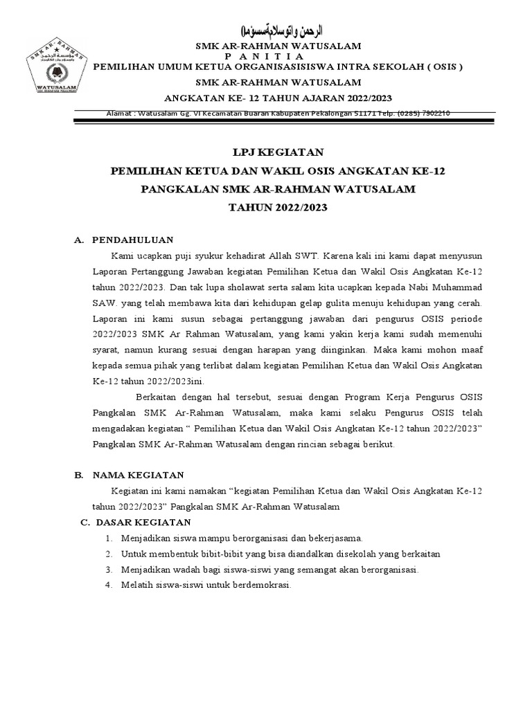 LPJ Kbo 2022 2023 | PDF | Karier & Perkembangan