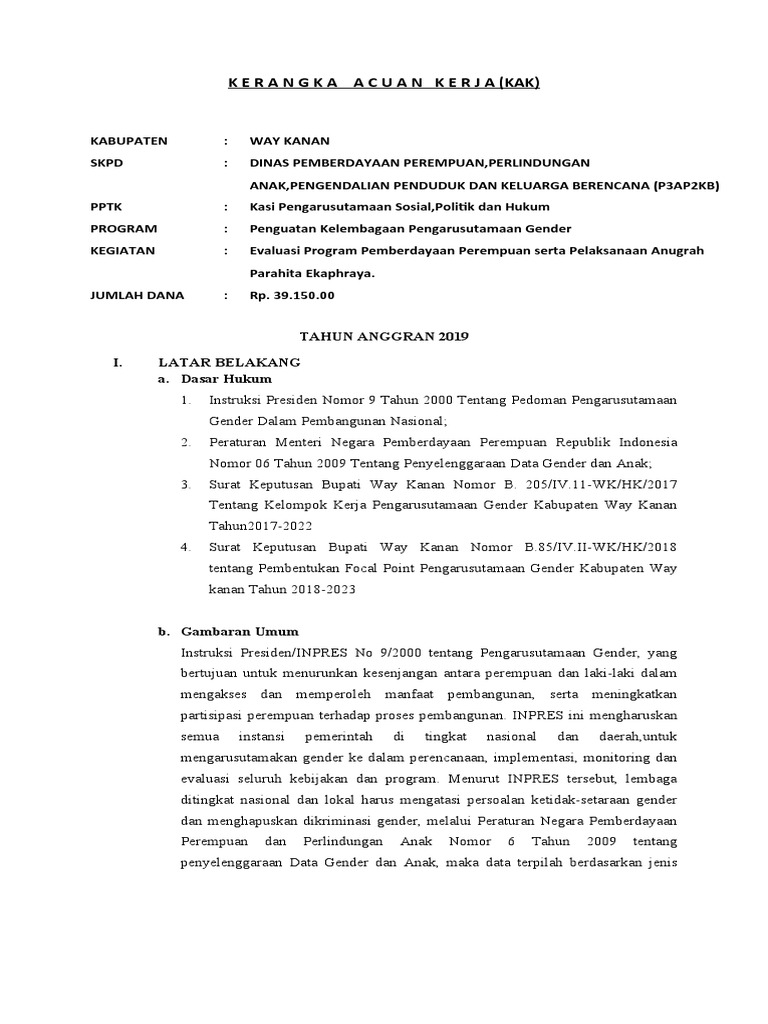 Kak Data Gender 2019 | PDF