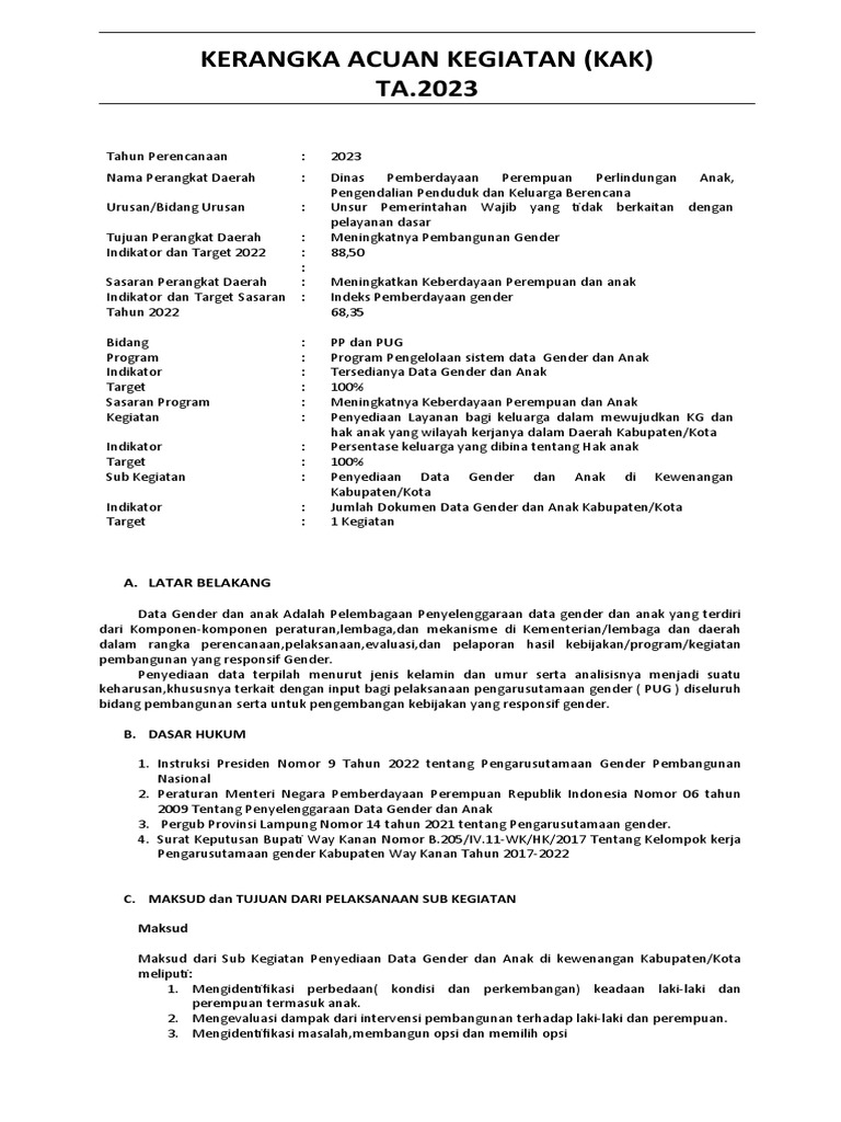 KAK Data Gender 2023 | PDF