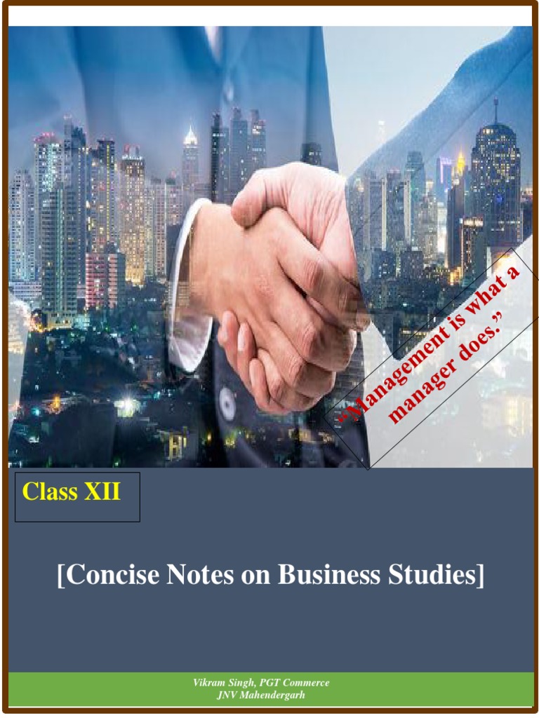 Concise Notes On Business Studies | PDF | Recruitment | Human Resources