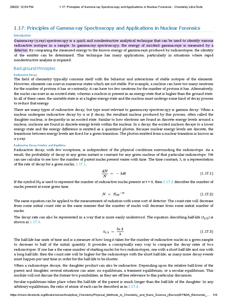 1.17 - Principles of Gamma-Ray Spectroscopy and Applications in Nuclear ...