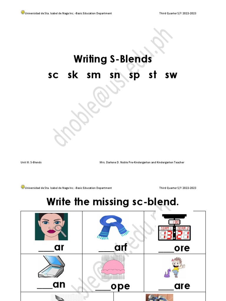 B.-Writing-Consonant-S-Blends | PDF | Kindergarten | Early Childhood ...