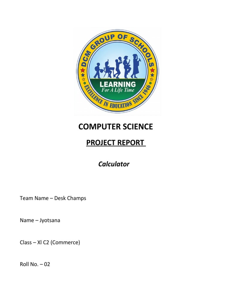 Computer Project My Team Pdf Python Programming Language Calculator 4439