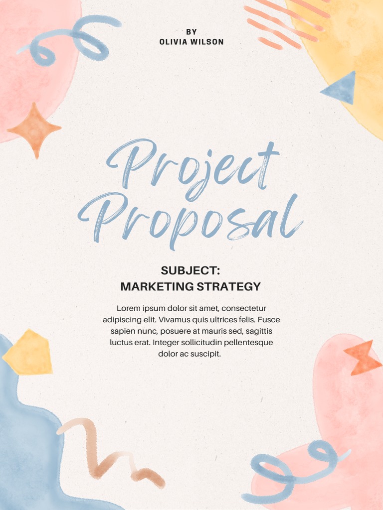 Pink and Blue Handwritten Project Proposal Cover A4 Document | PDF